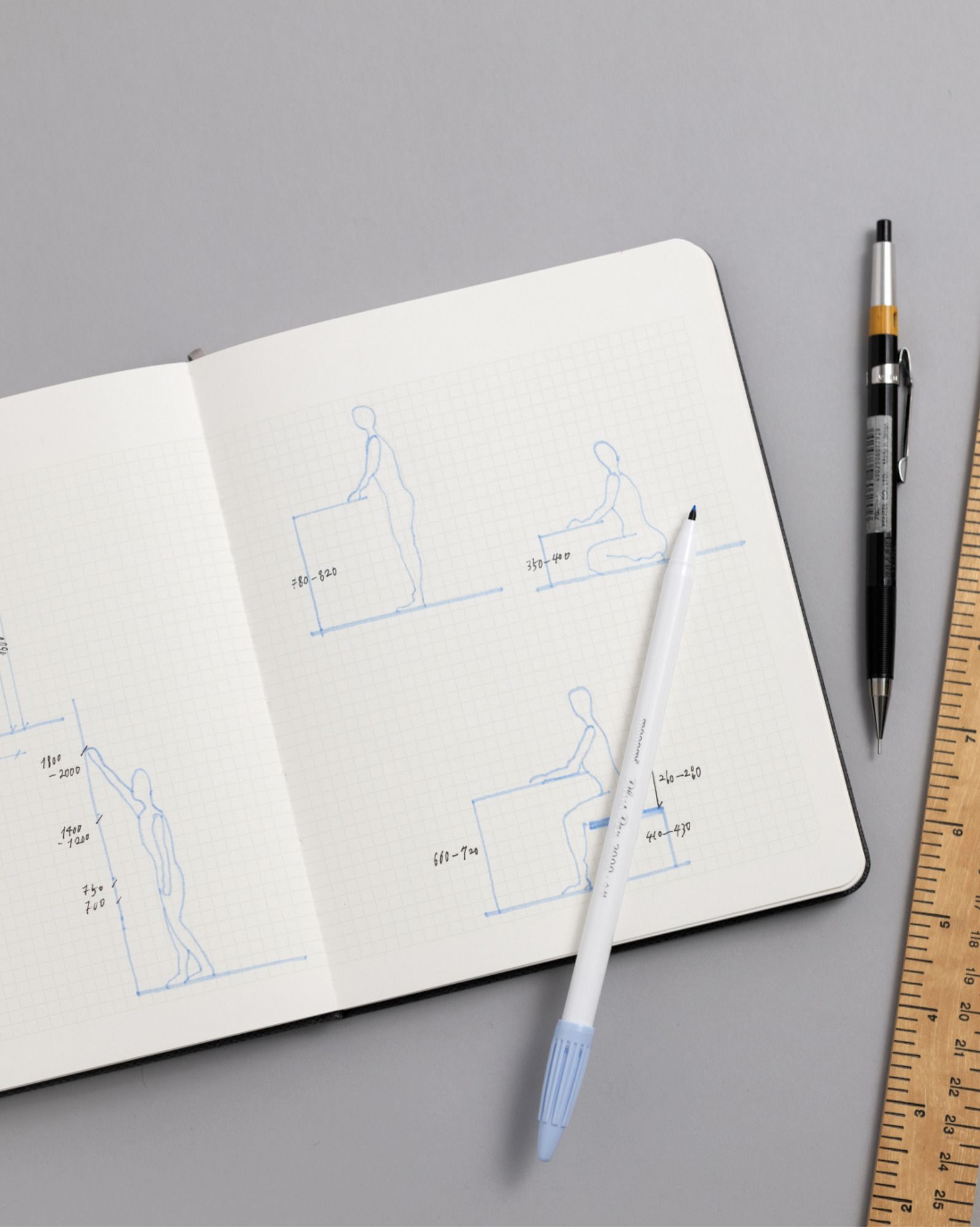 MochiThings: Wide Record Hardcover Grid Notebook