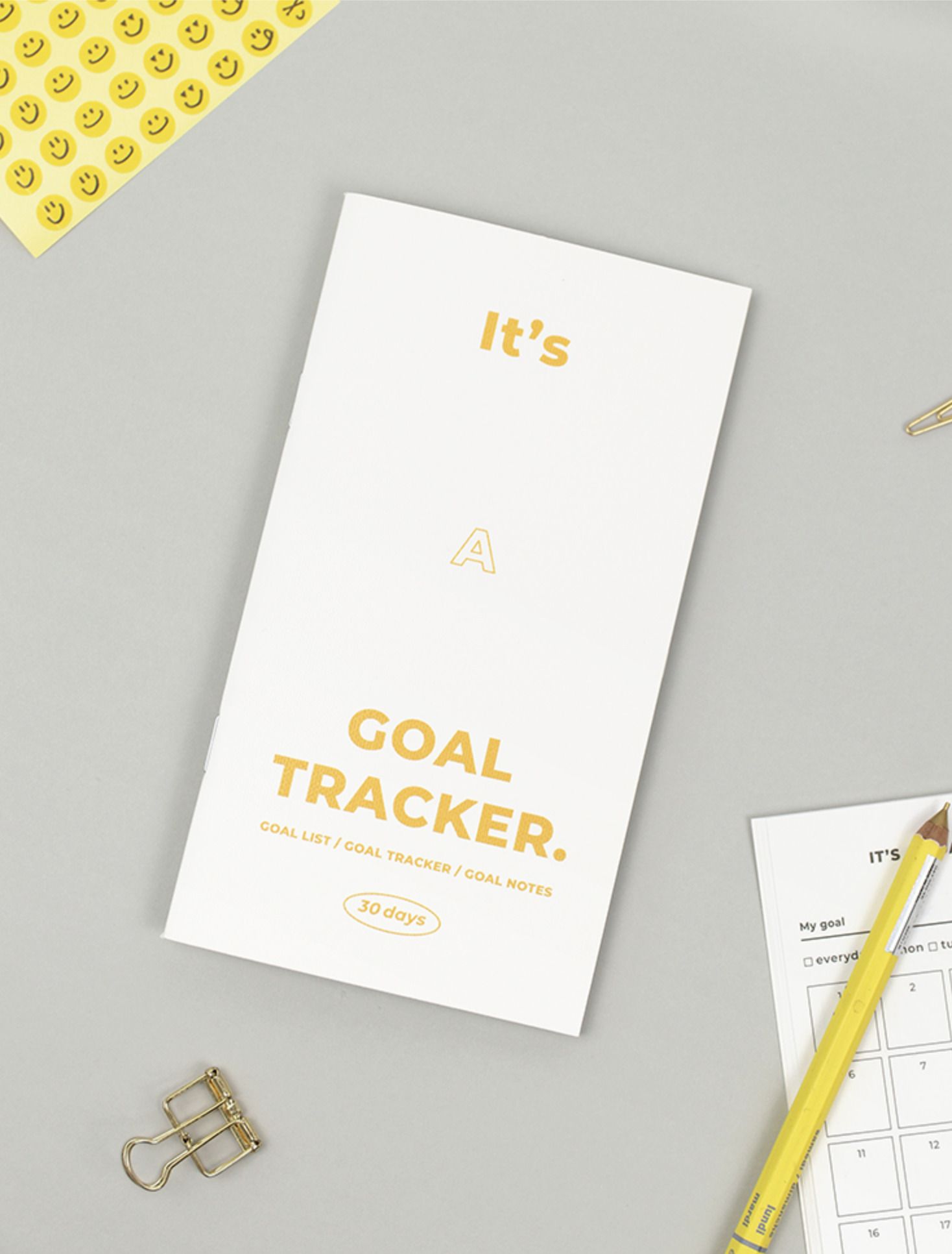 MochiThings: 30 Days Goal Tracking Slim Notebook