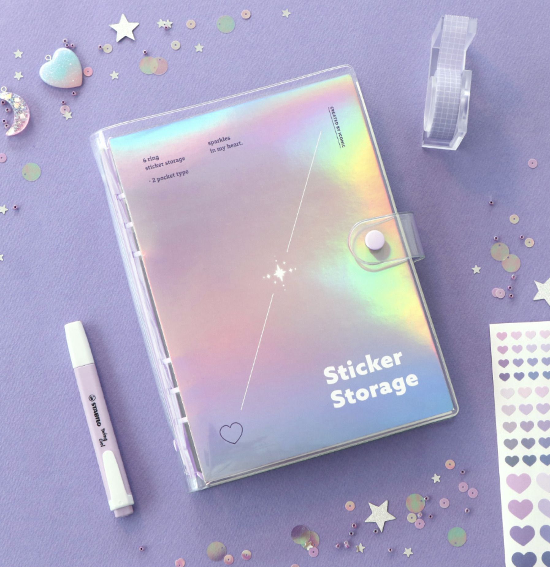 MochiThings: Sticker Storage 6 Ring A5 Binder + Pocket Set