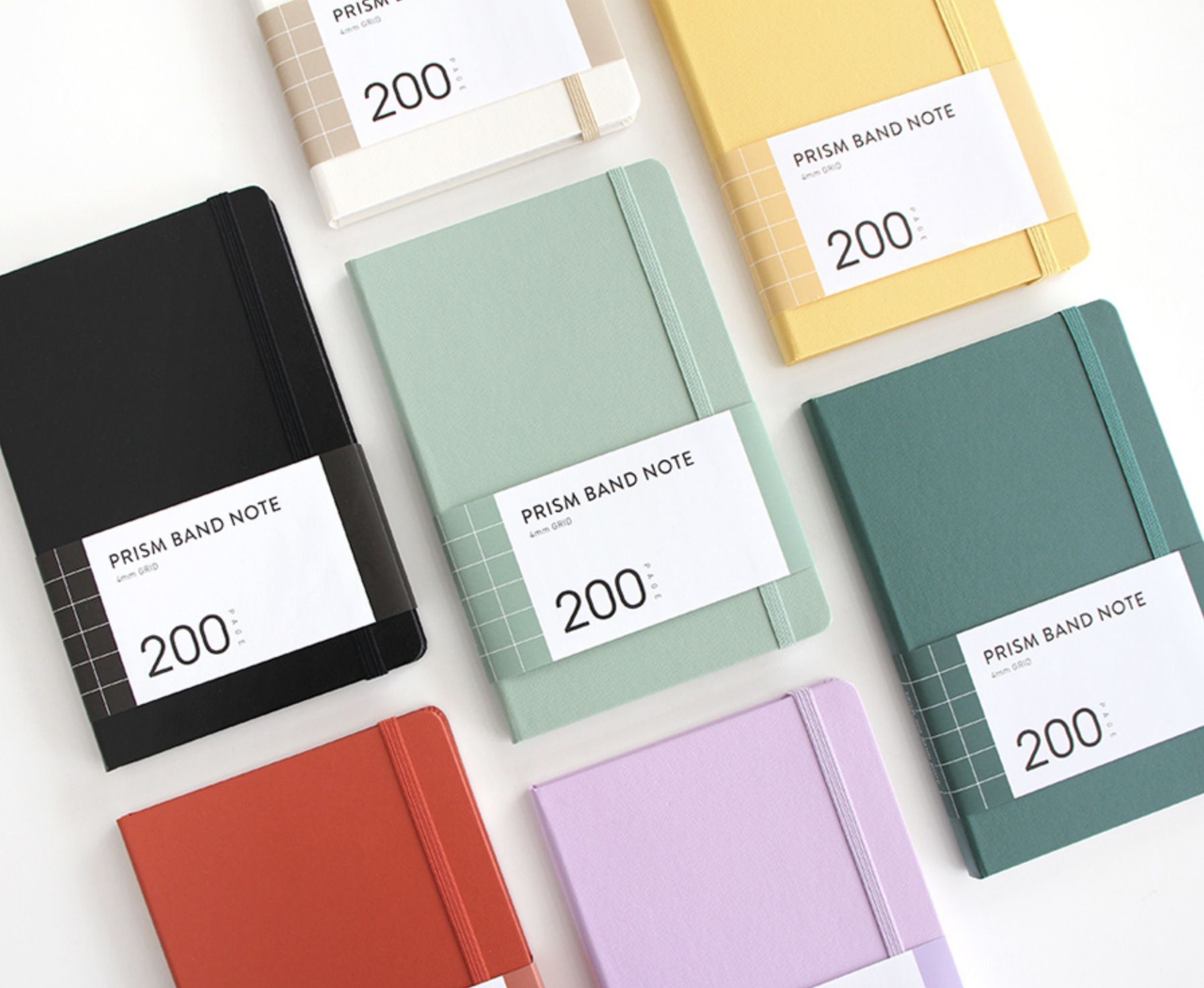 MochiThings: Prism 200p Hardcover Band Grid Notebook