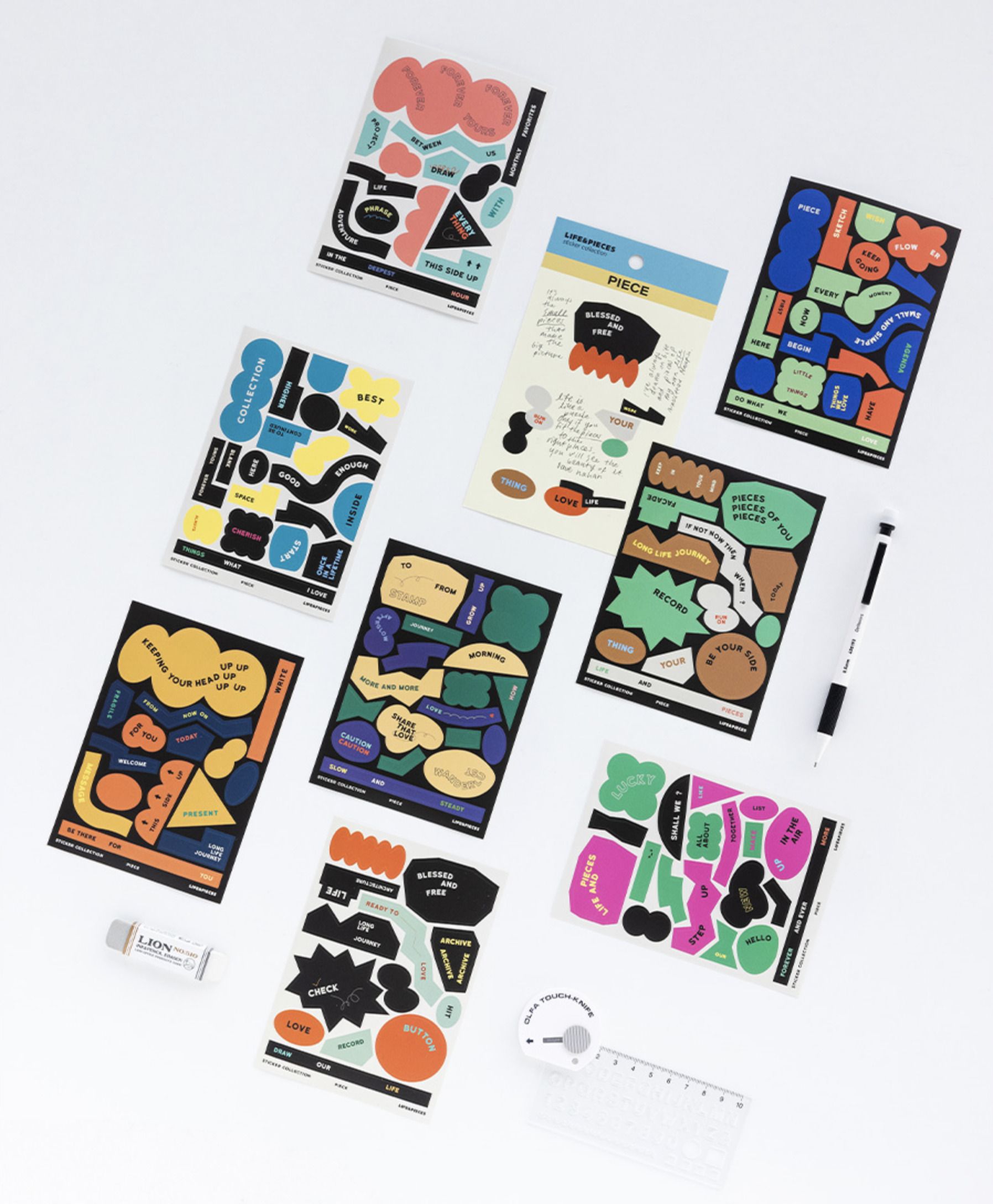 MochiThings: 8pcs Life & Pieces Fragment Removable Sticker Set
