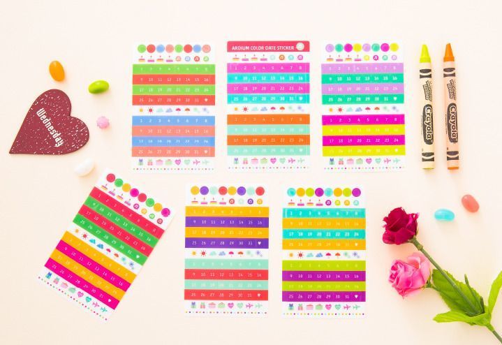 MochiThings: Colorful Date Sticker Set