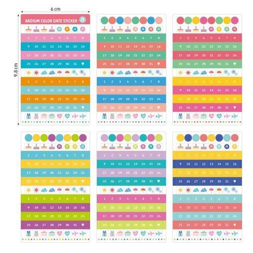 MochiThings: Colorful Date Sticker Set