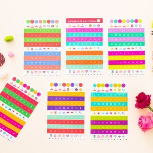 MochiThings: Colorful Date Sticker Set