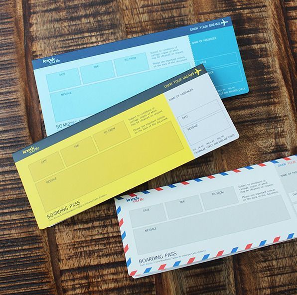 MochiThings: Boarding Pass Sticky Note