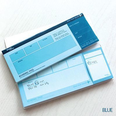 MochiThings: Boarding Pass Sticky Note