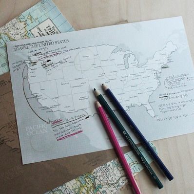 MochiThings: USA Map Sketch Set
