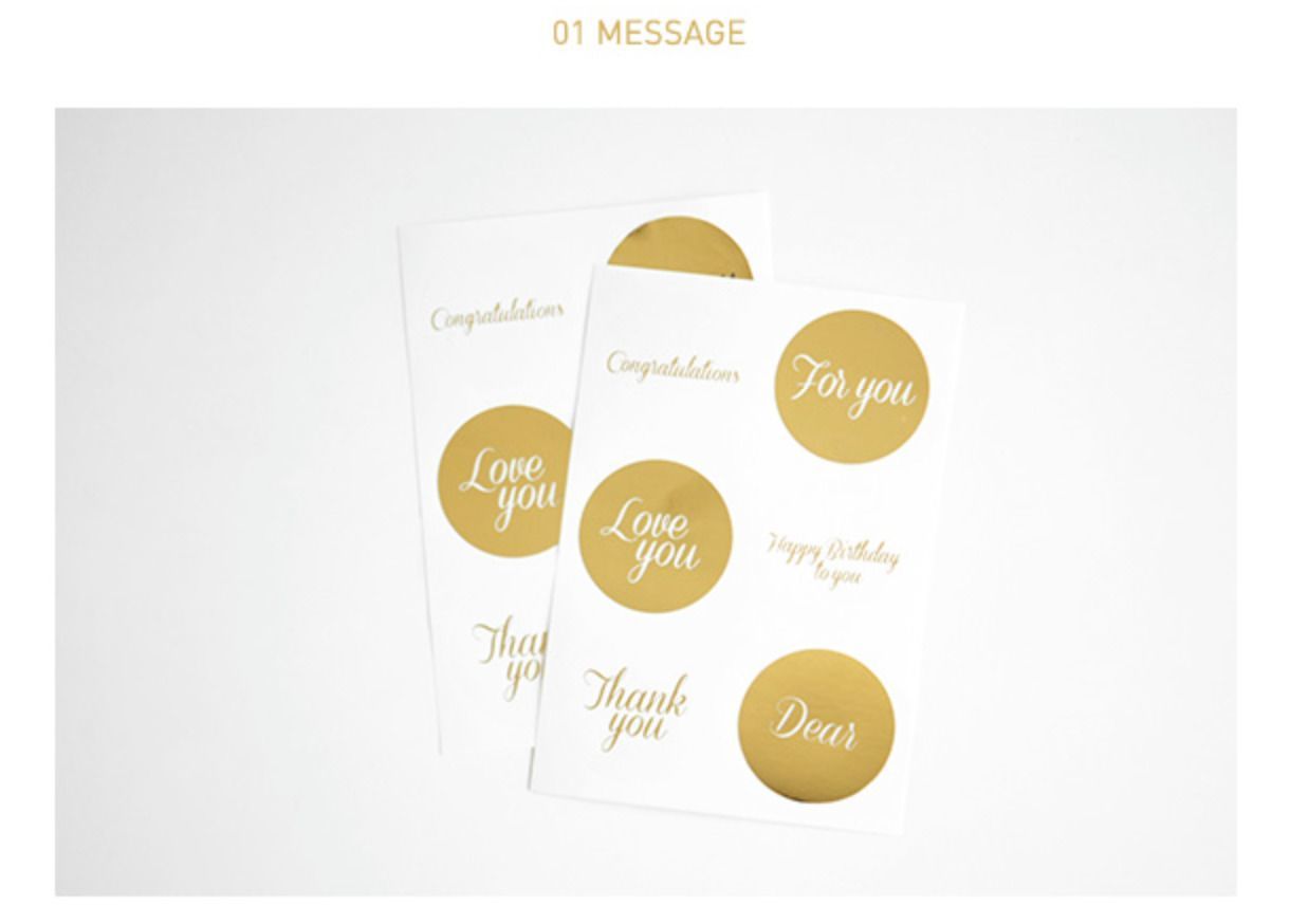 MochiThings: Gold Round Message Sticker