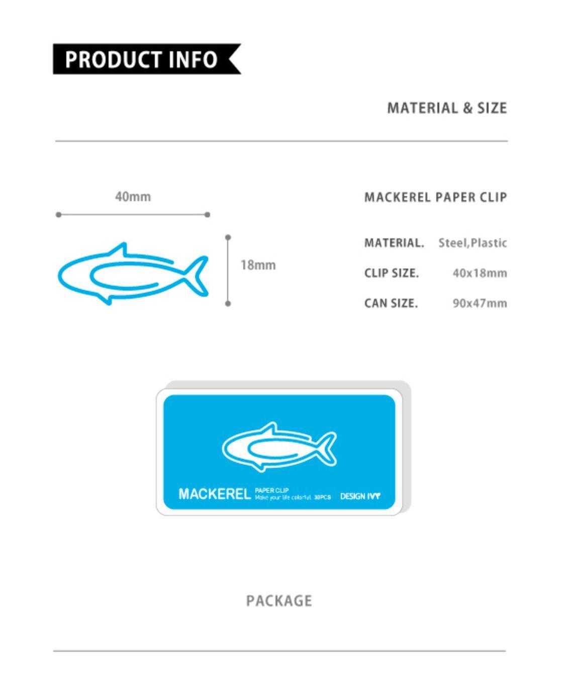 MochiThings: Mackerel Fish Clip Set