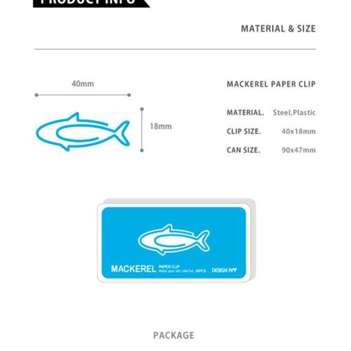 MochiThings: Mackerel Fish Clip Set