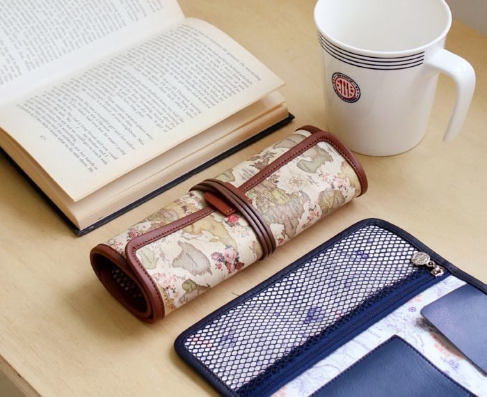 MochiThings: World Map Roll Pen Case