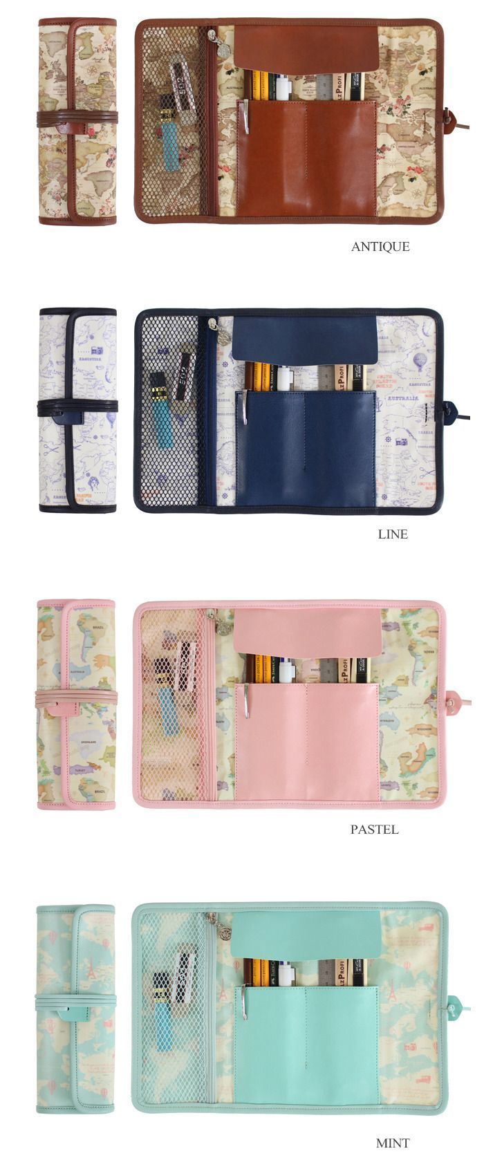 MochiThings: World Map Roll Pen Case