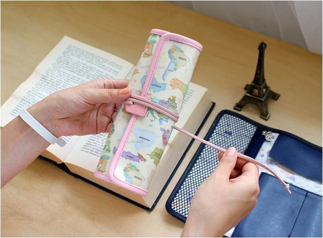 MochiThings: World Map Roll Pen Case