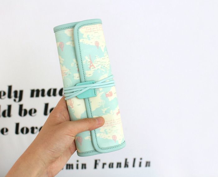MochiThings: World Map Roll Pen Case
