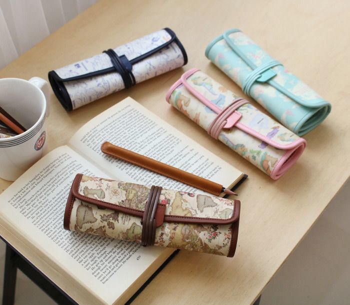 MochiThings: World Map Roll Pen Case
