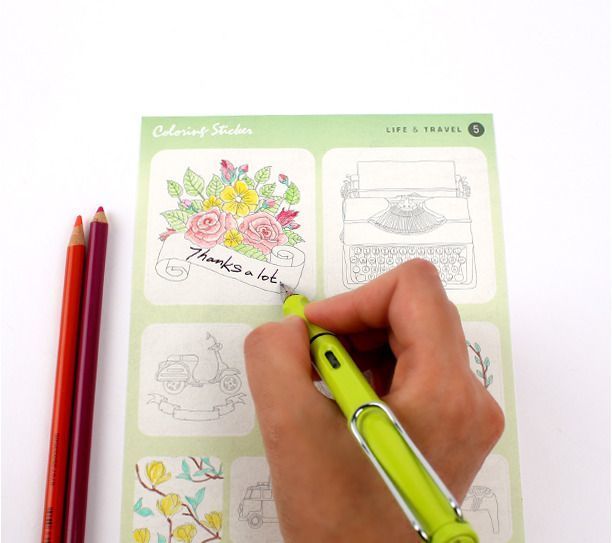 MochiThings: 5pcs Coloring Deco Sticker Set