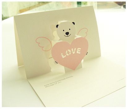MochiThings: Pink Bear Love Pop Up Card