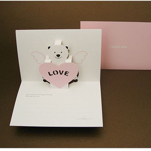 MochiThings: Pink Bear Love Pop Up Card