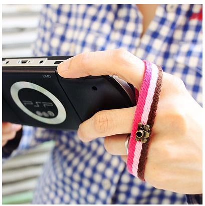 MochiThings: Pink Stripe Mini Camera Strap