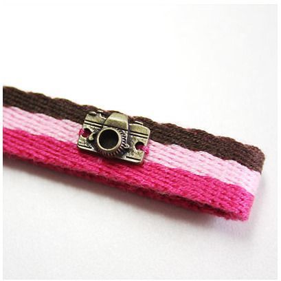 MochiThings: Pink Stripe Mini Camera Strap