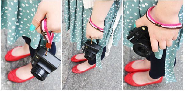 MochiThings: Pink Stripe Mini Camera Strap