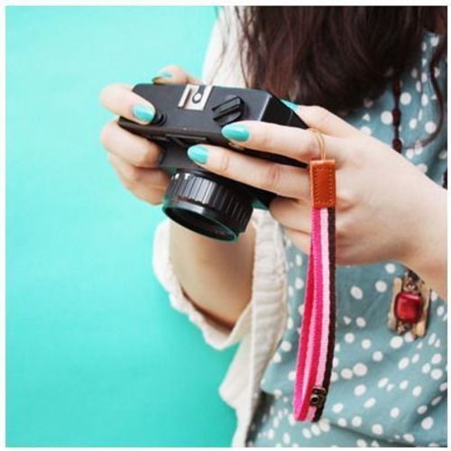 MochiThings: Pink Stripe Mini Camera Strap