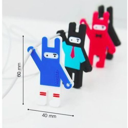 MochiThings: Mask Bunny Earphone Organizer - Red Tie