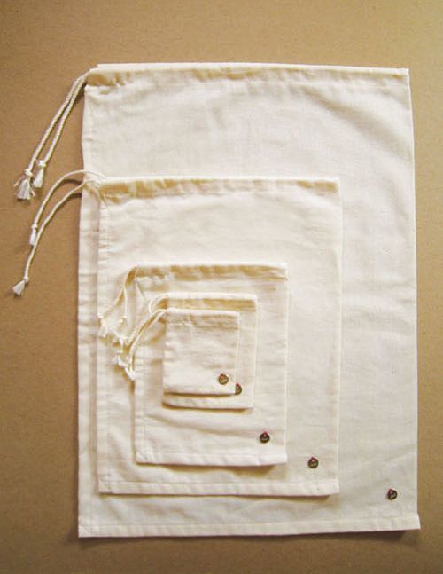 MochiThings: Natural Cotton Drawstring Pouch