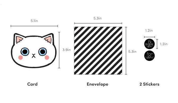 MochiThings: Mini Kitty Face Card Set