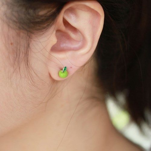 MochiThings: Green Apple Earring Set