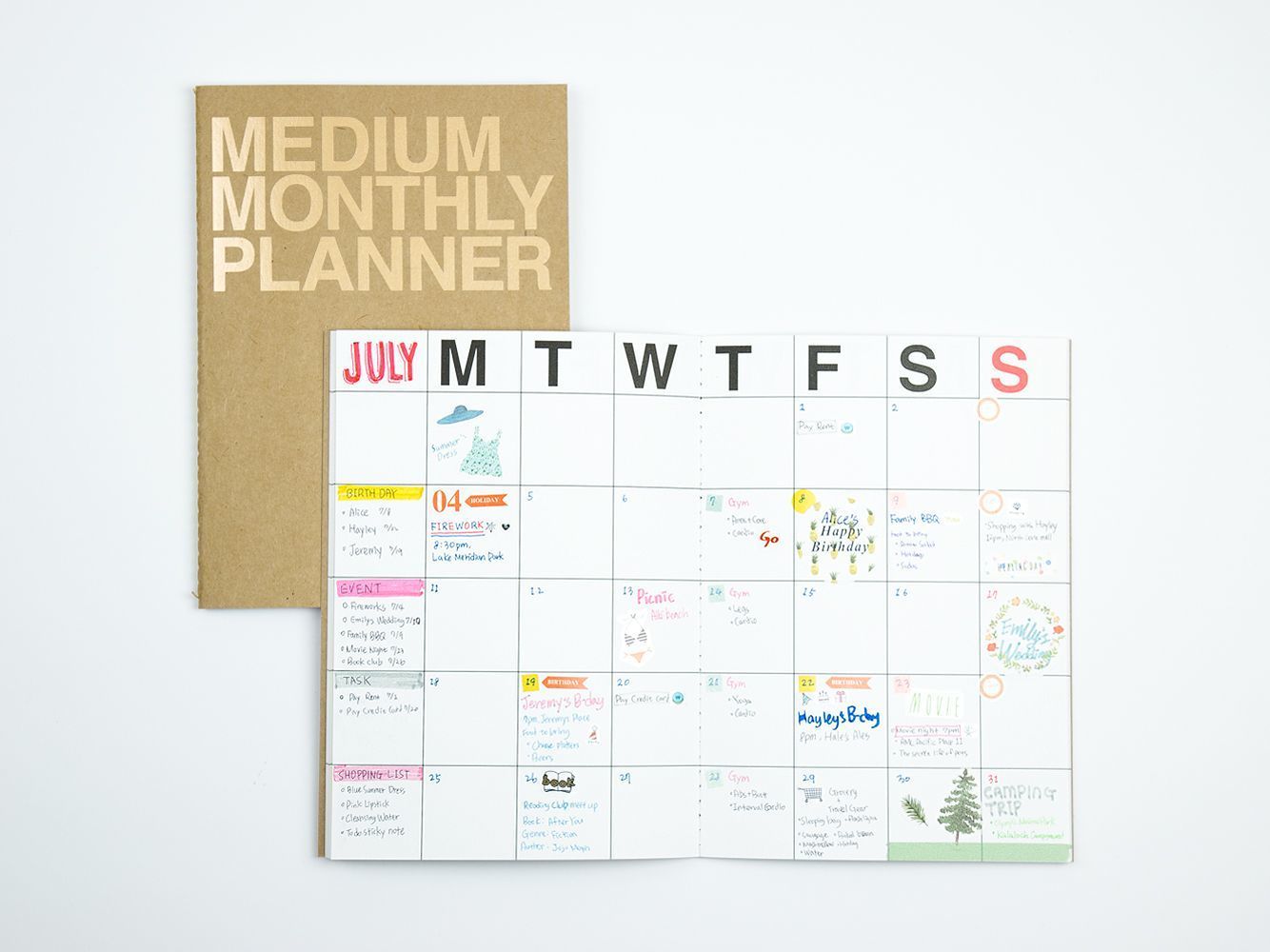 MochiThings: Gold Medium Monthly Planner