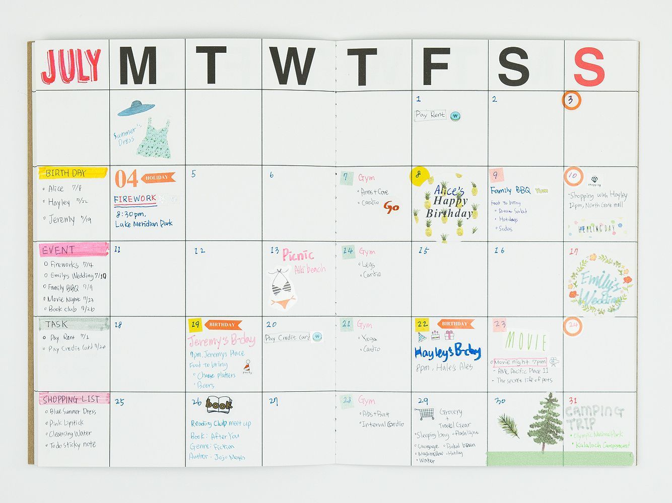 MochiThings: Gold Medium Monthly Planner