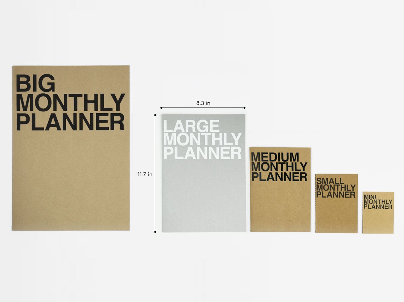 MochiThings: Gray Large Monthly Planner