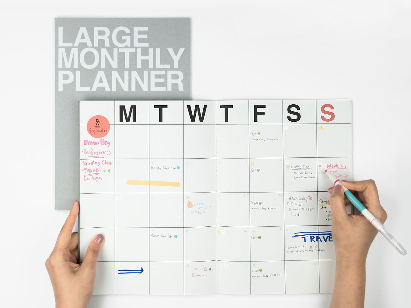 MochiThings: Gray Large Monthly Planner