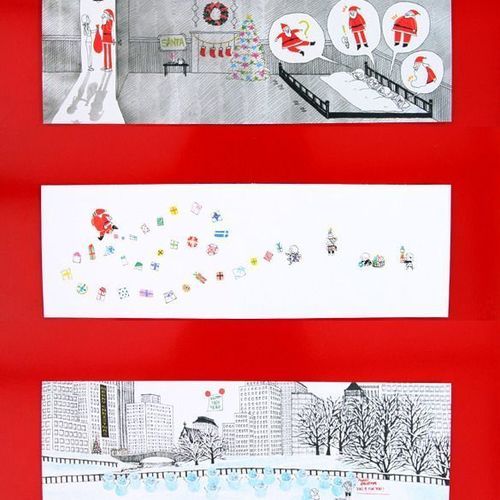 MochiThings: Long Illustration Christmas Card Set