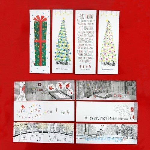 MochiThings: Long Illustration Christmas Card Set