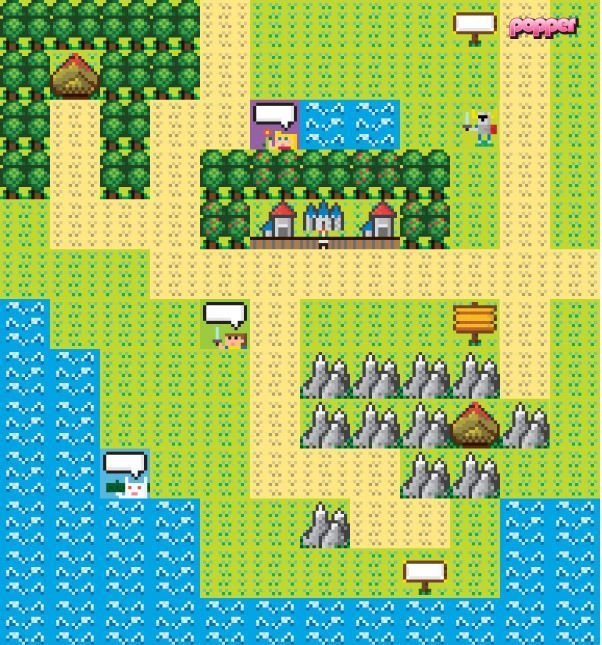MochiThings: 8-Bit Game Map Sticky Note