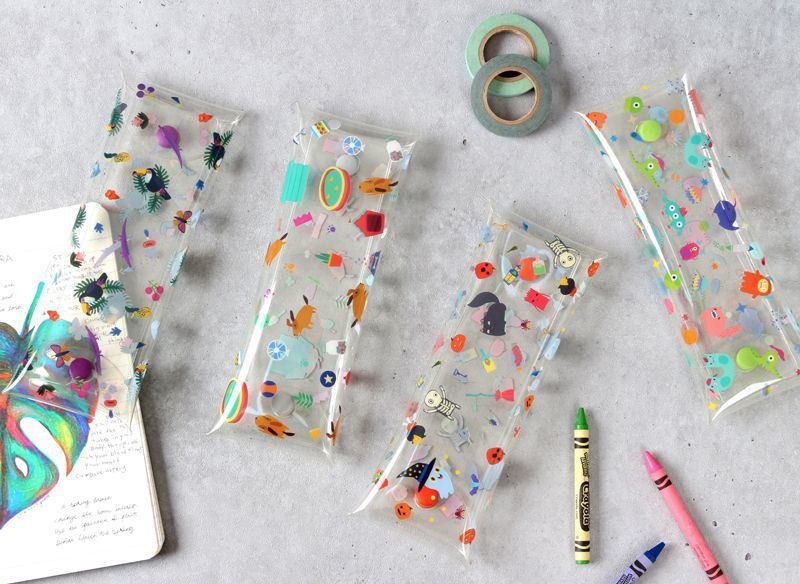 MochiThings: Transparent Pattern Folding Pen Case
