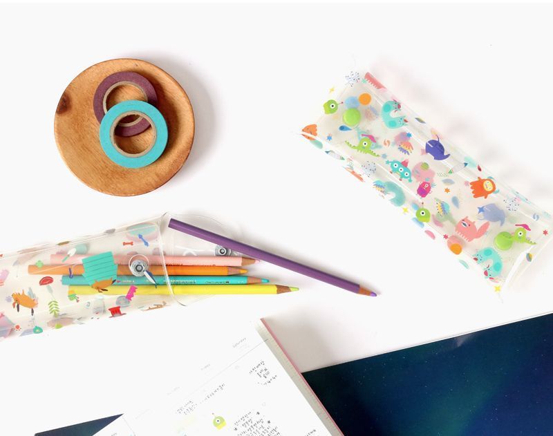 MochiThings: Transparent Pattern Folding Pen Case