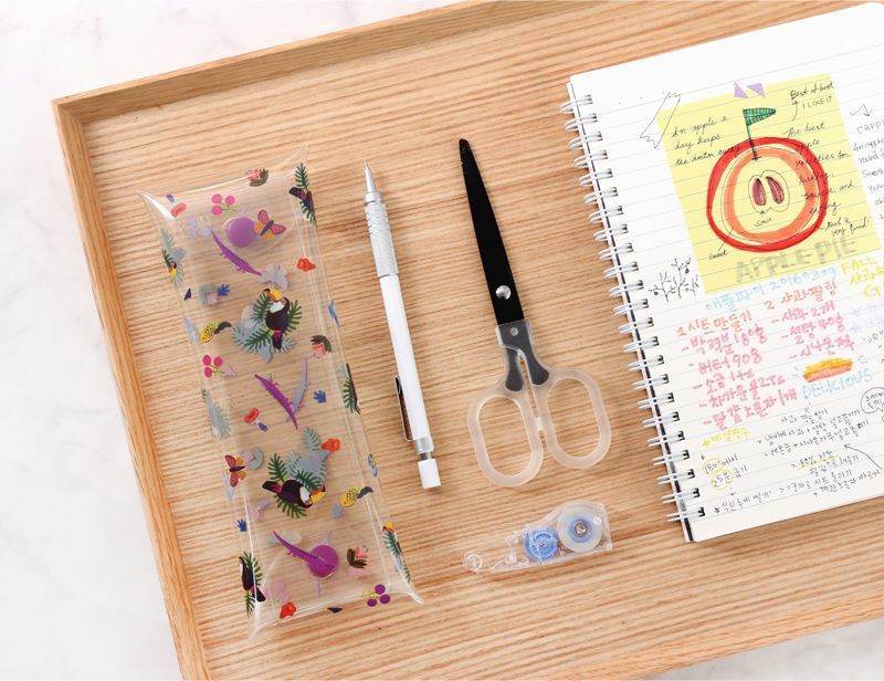 MochiThings: Transparent Pattern Folding Pen Case