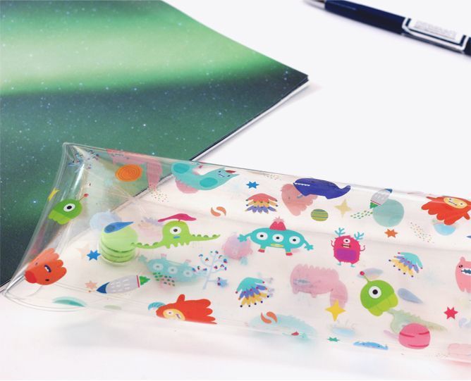MochiThings: Transparent Pattern Folding Pen Case