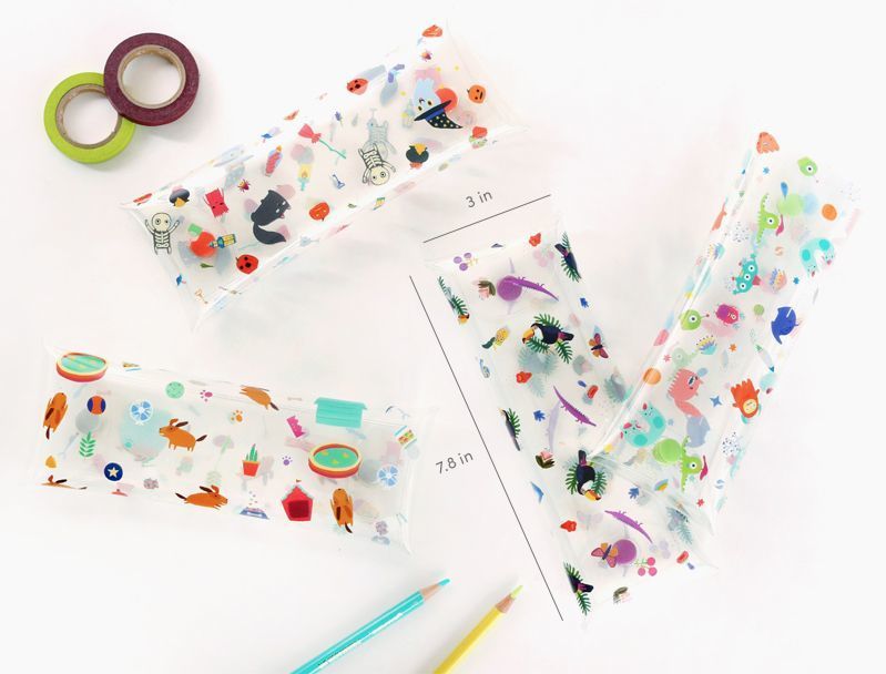 MochiThings: Transparent Pattern Folding Pen Case
