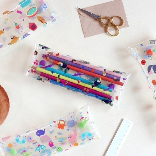 MochiThings: Transparent Pattern Folding Pen Case