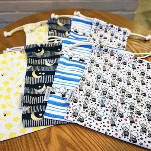 MochiThings: GOM GOM Pattern Drawstring Pouch