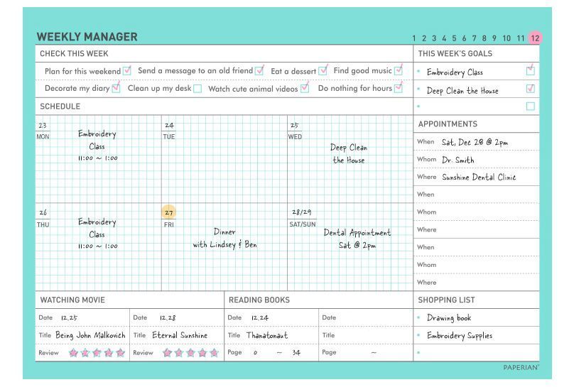 MochiThings: Weekly Manager Notepad