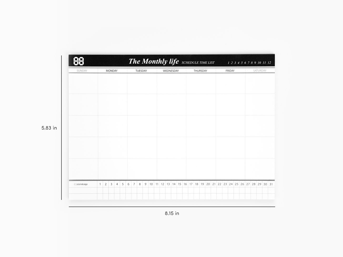 MochiThings The Monthly Life Schedule Notepad