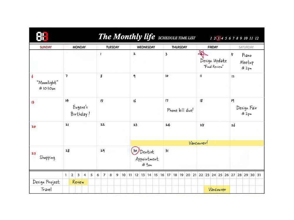 MochiThings: The Monthly Life Schedule Notepad