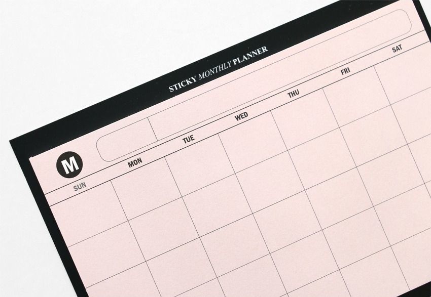 MochiThings: Basic Monthly Schedule Sticky Note
