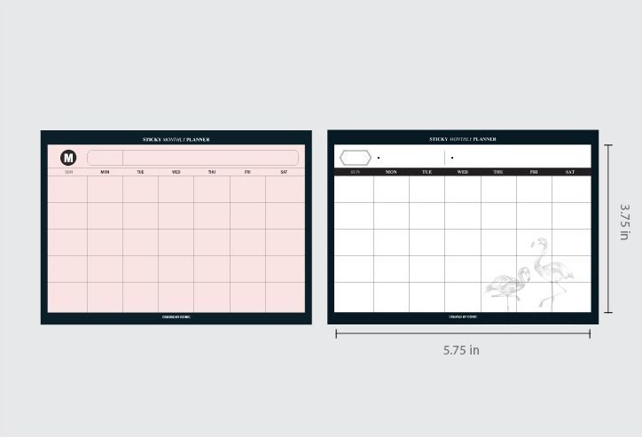 MochiThings: Basic Monthly Schedule Sticky Note