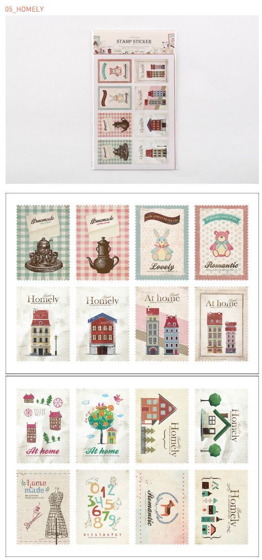 MochiThings: Antique Stamp Sticker Set v1